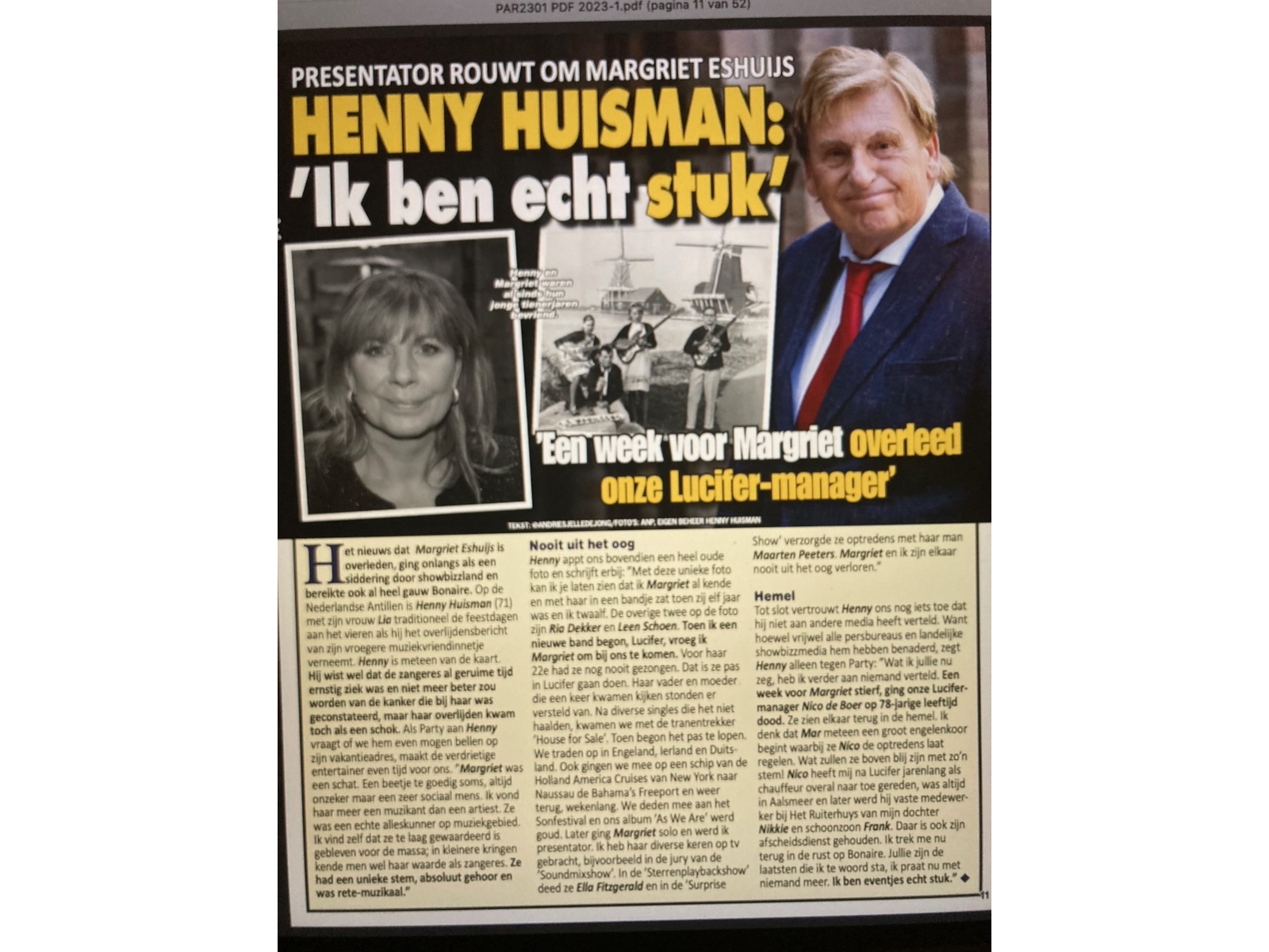 Party: Henny over het overlijden van Margriet Eshuijs - Henny Huisman ...